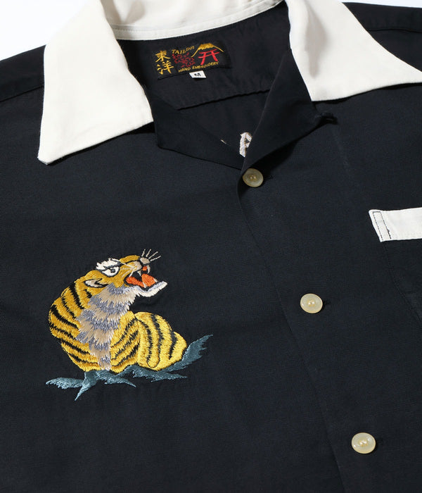 Sugarcane Tailor Toyo SUKA BOWLING SHIRT “ROARING TIGER” - Black ...