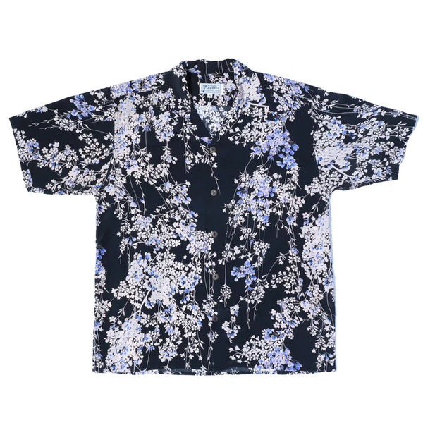 Avanti Hawaiian Shirt - Sakura - Charcoal Black - Elroy Clothing