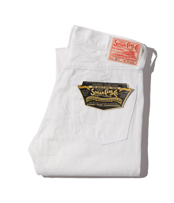 Sugarcane Type 375 Slim Tapered White 12oz Selvedge Denim Jean - Elroy Clothing
